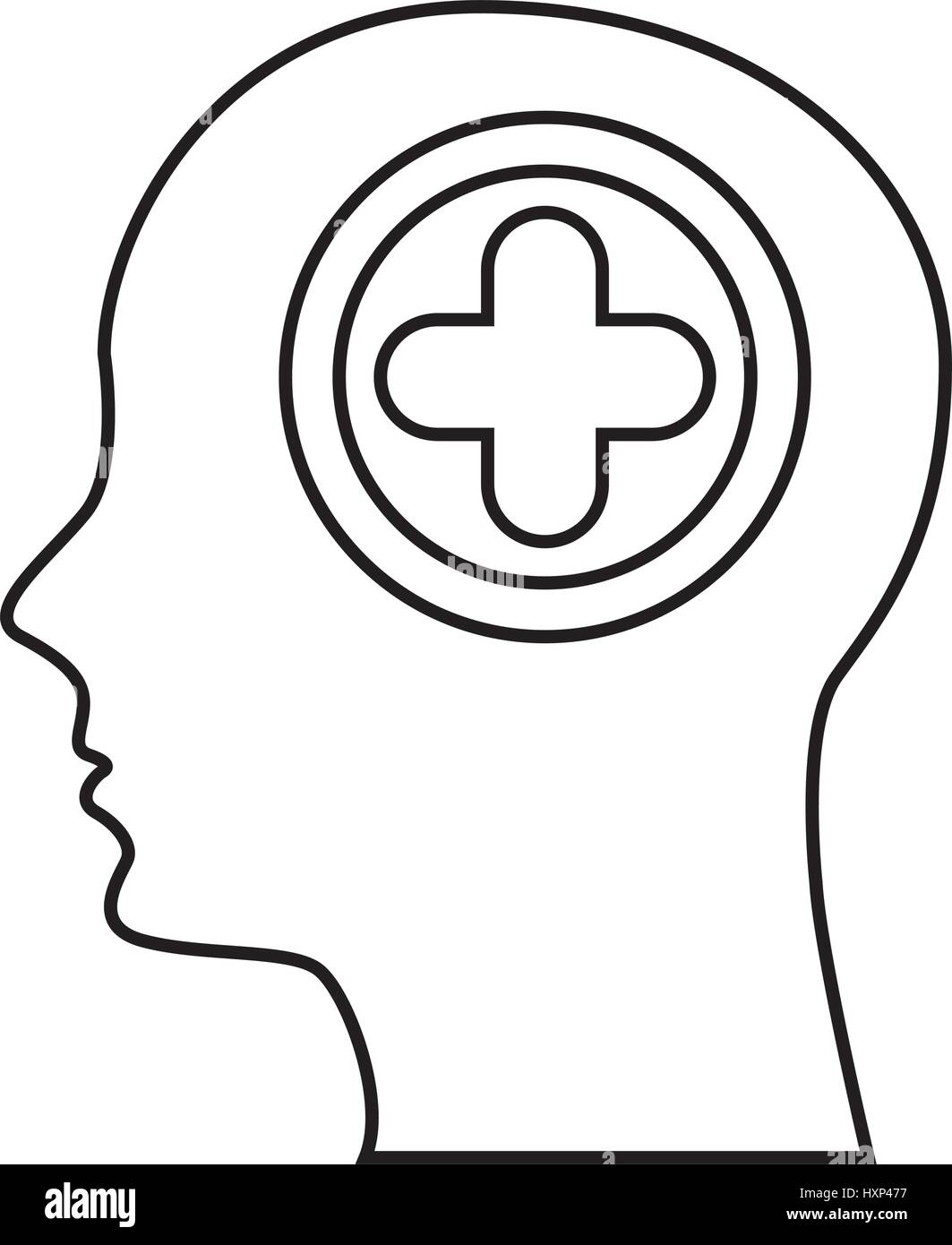 human profile with cross Stock Vector Image & Art - Alamy