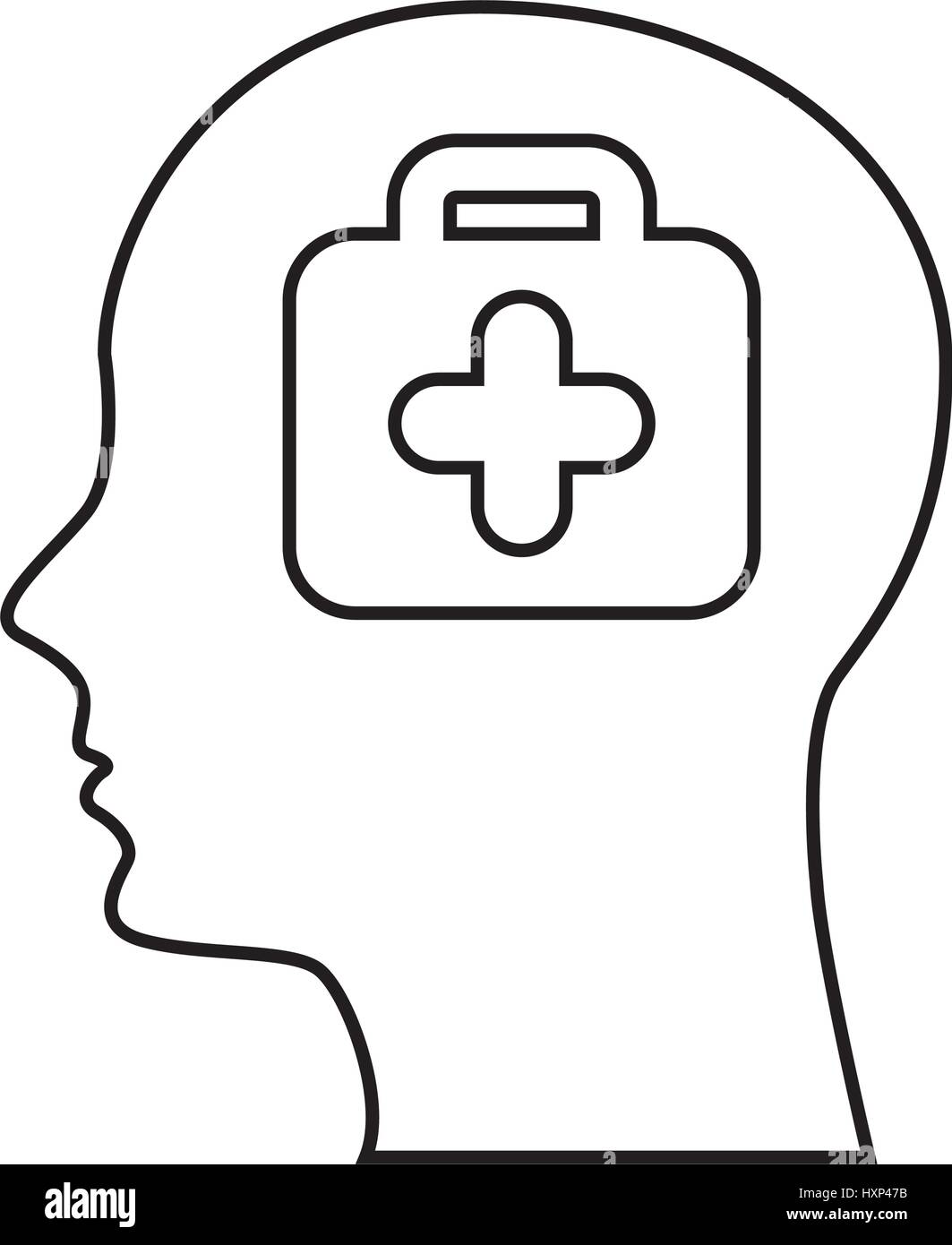 human profile with medical kit Stock Vector Image & Art - Alamy