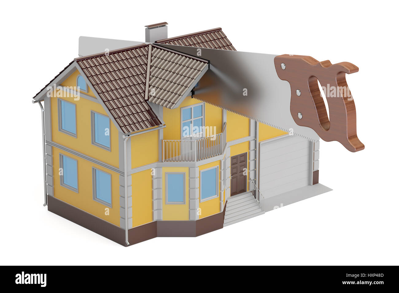 Property division concept, 3D rendering isolated on white background ...