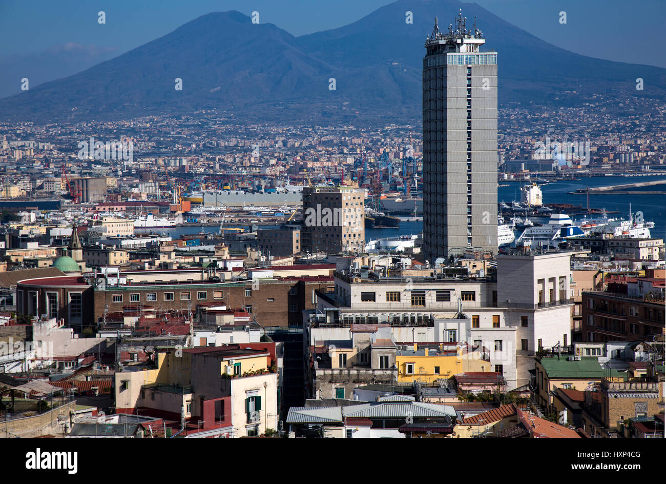 Aerial panorama of Naples city Stock Photo - Alamy