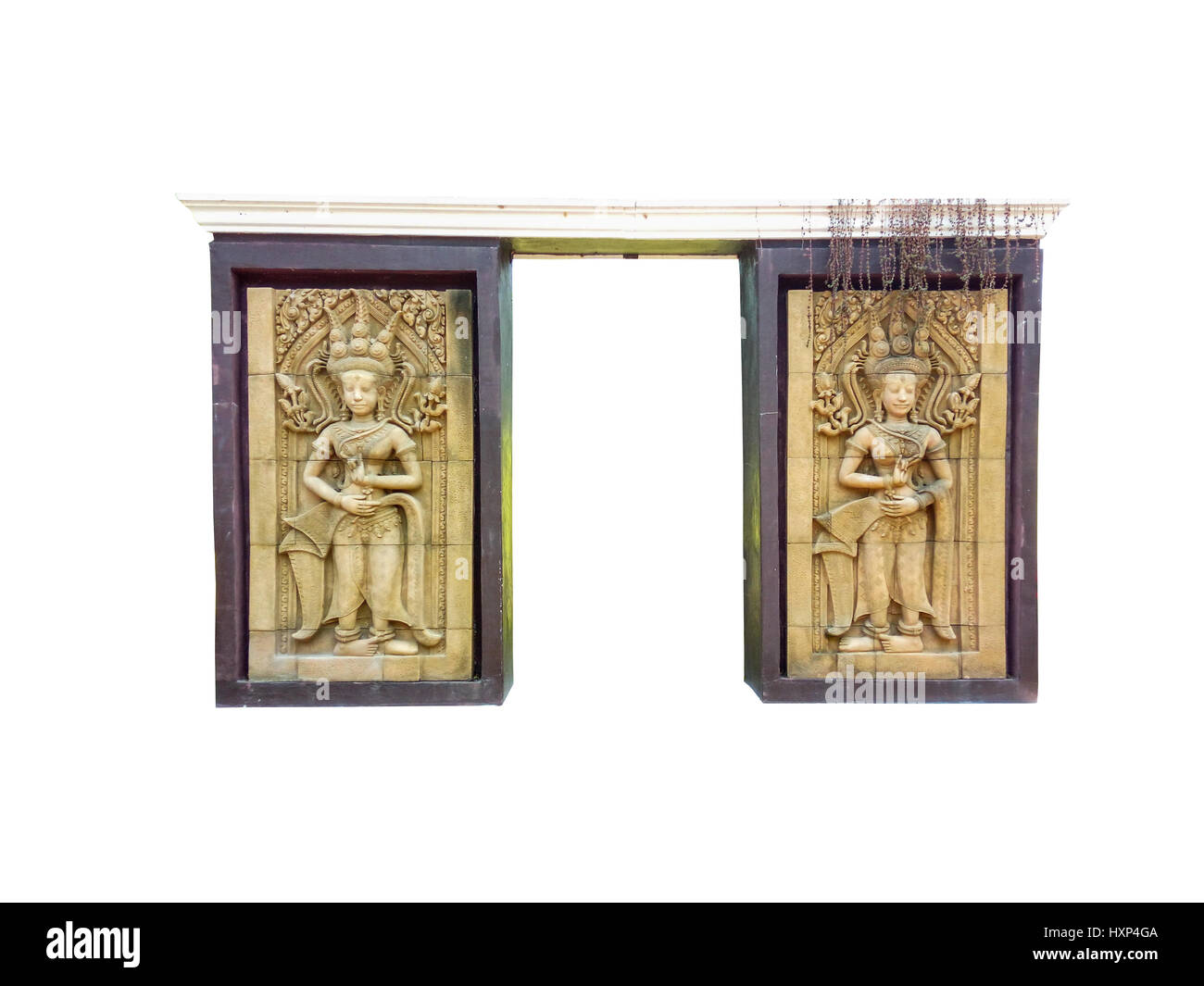 Beautiful Entrance in Cambodian Tradition Decorated by Couple of Apsara ...