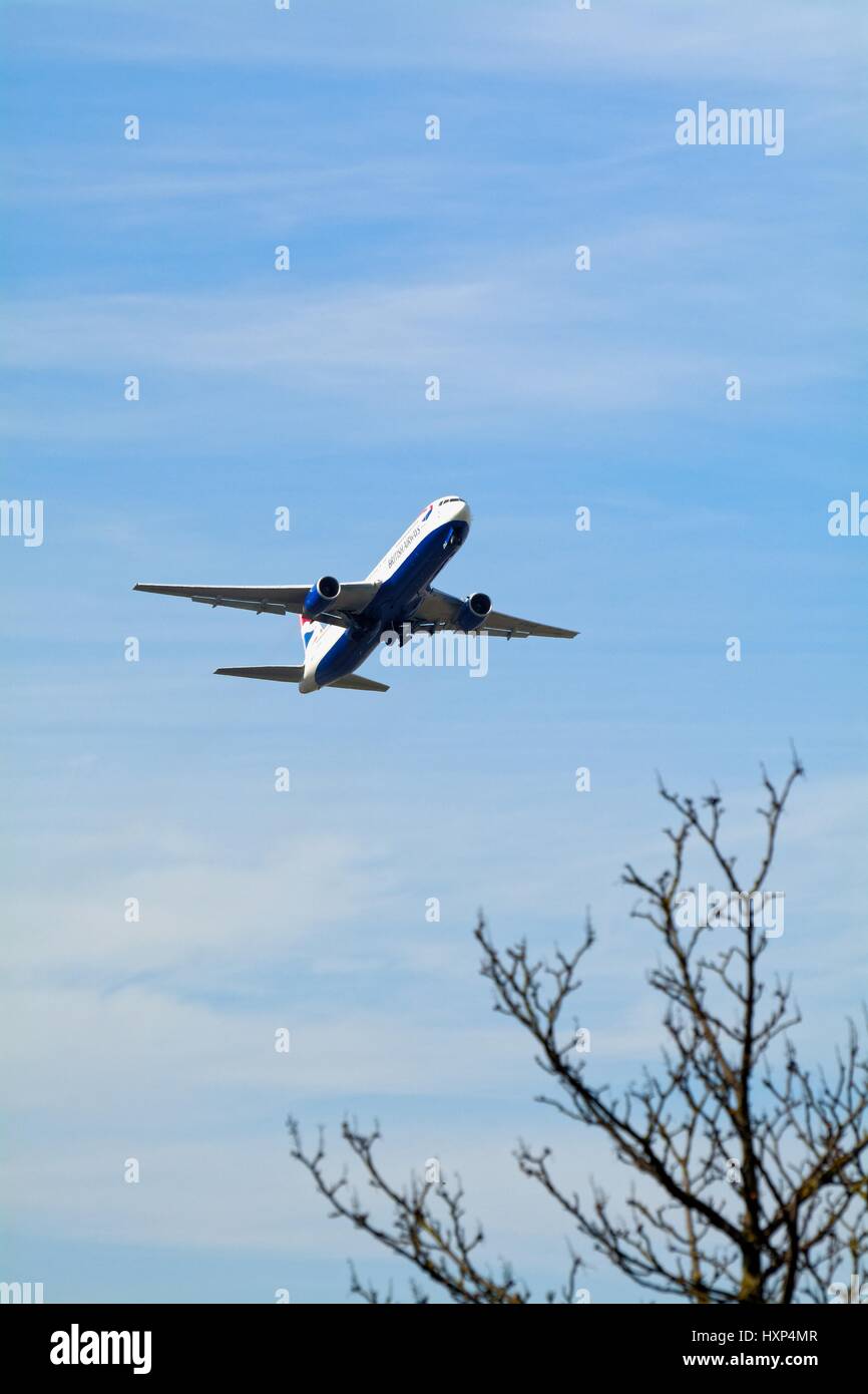 British Airways Boeing -777 passenger plane taking off from Heathrow ...