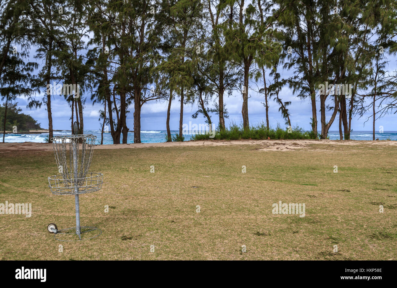 Disk golf course at the on the beach at the Turtle bay resort on the ...