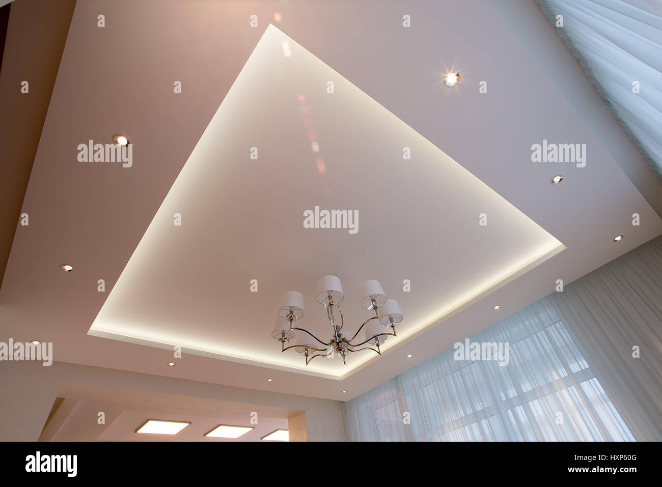 The White ceiling and illuminated with LED Stock Photo - Alamy