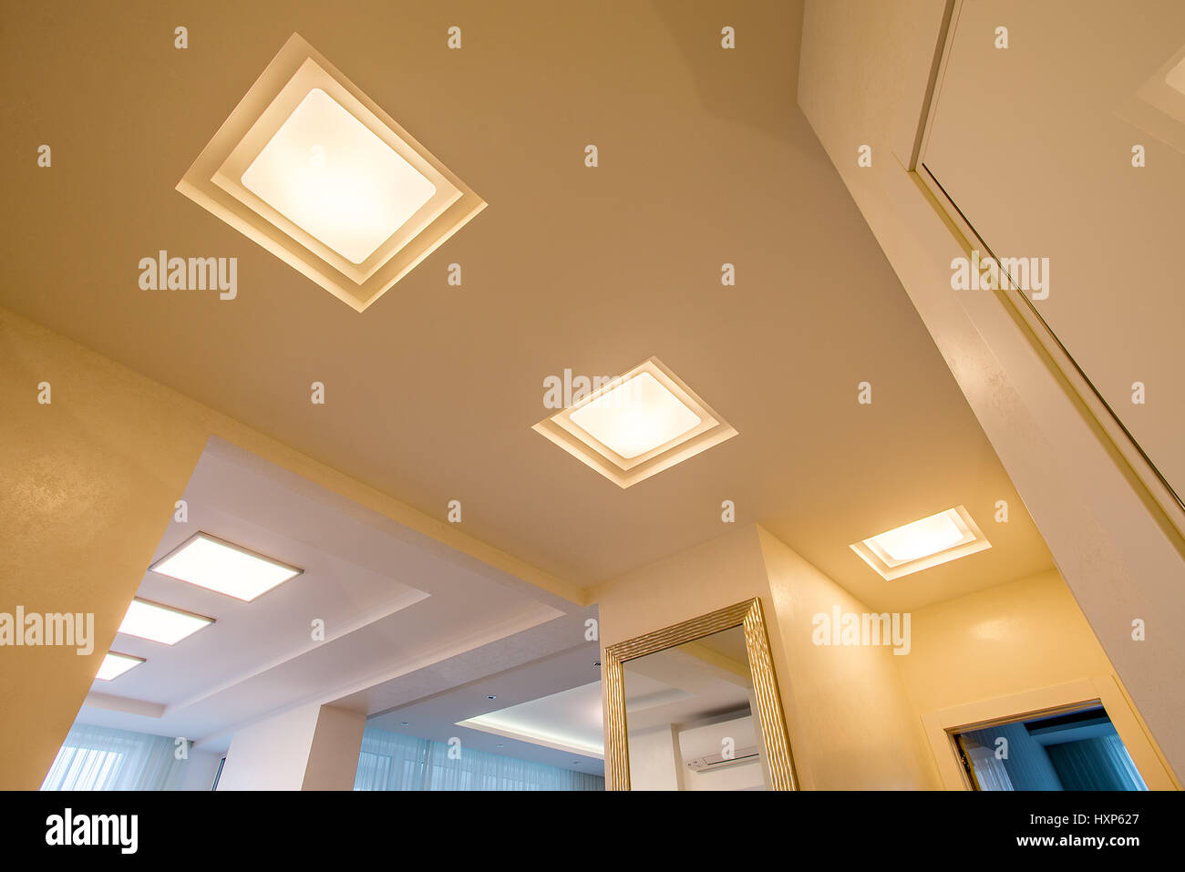 The White ceiling and illuminated with LED Stock Photo - Alamy