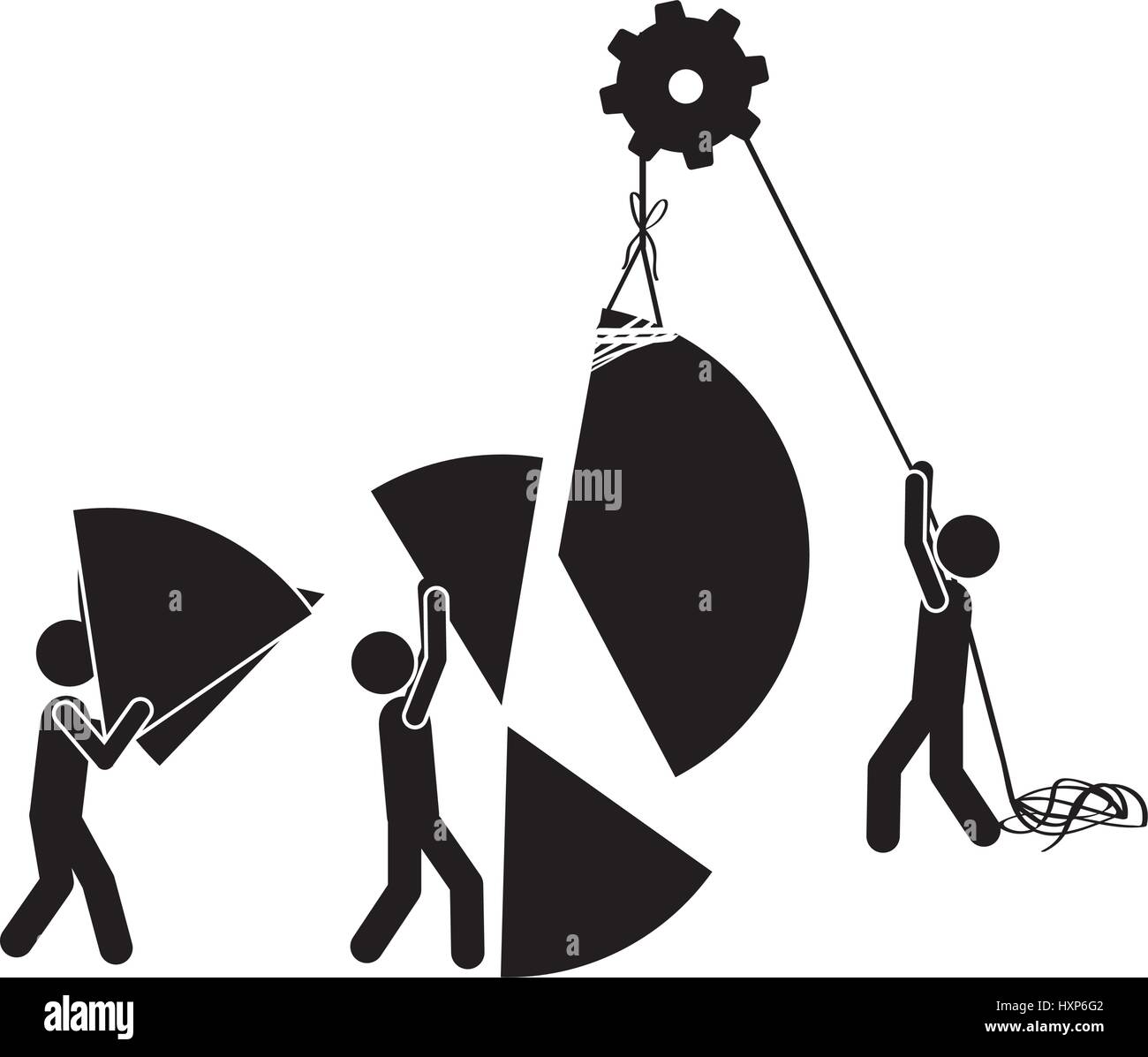 black silhouette pictogram with construction workers Stock Vector Image ...