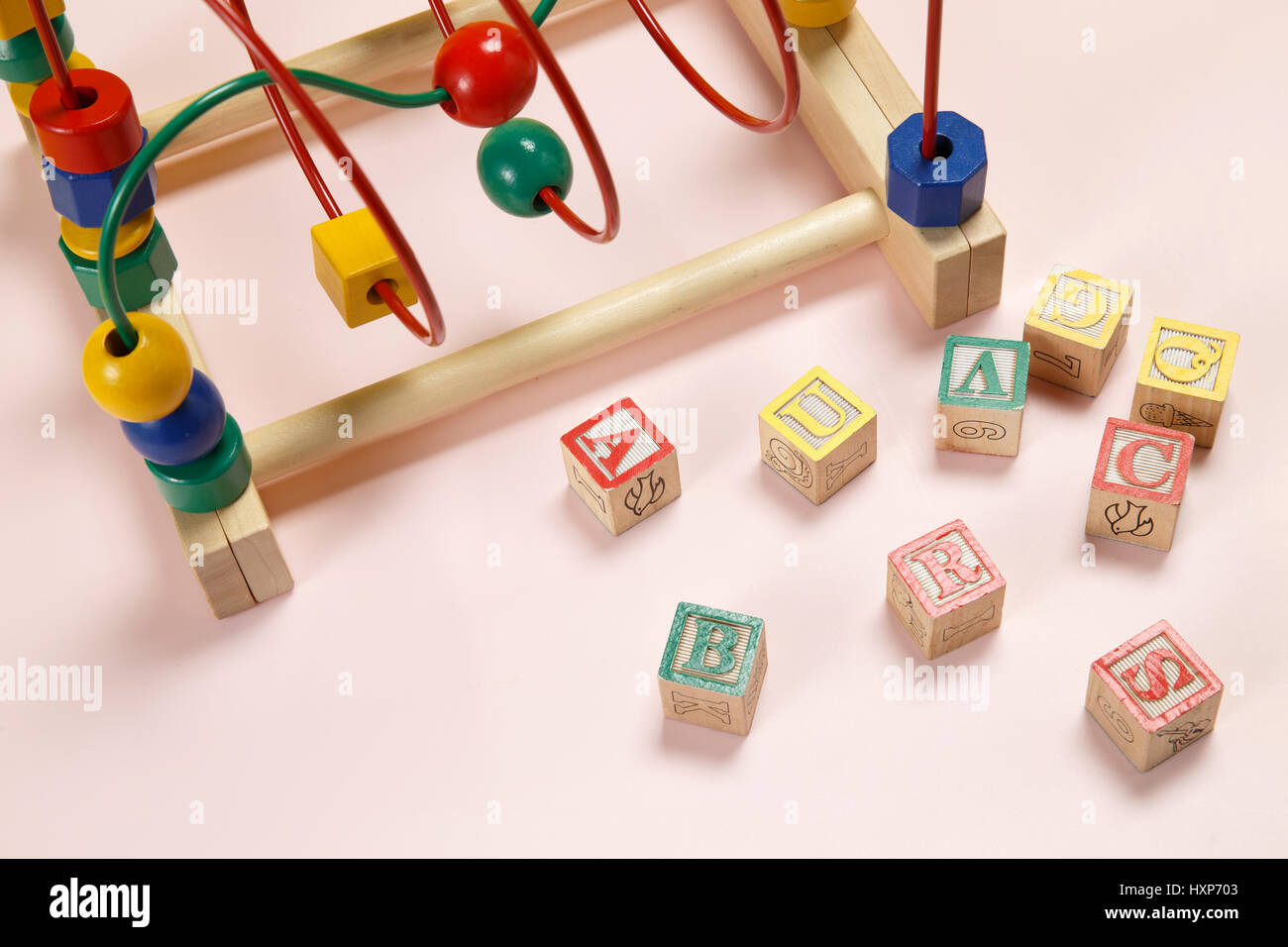 Wooden educational toys Stock Photo - Alamy