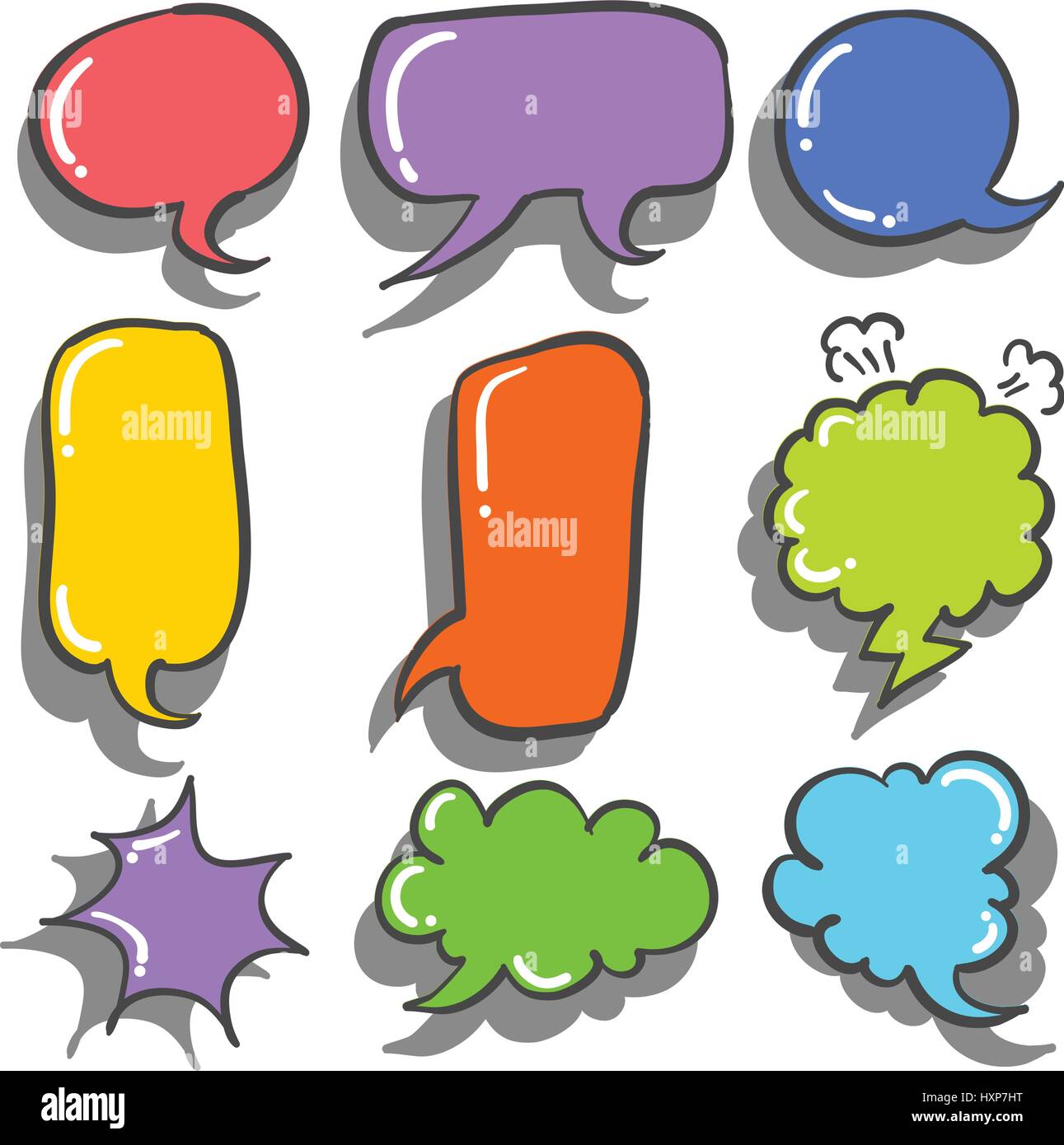 Text balloon colorful hand draw vector illustration Stock Vector Image ...