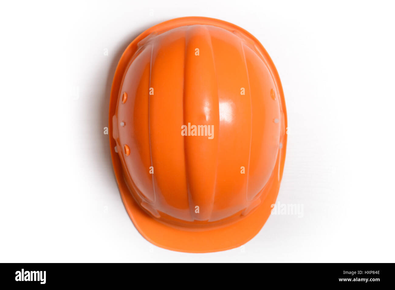 helmet for head protection in construction on a white background Stock ...