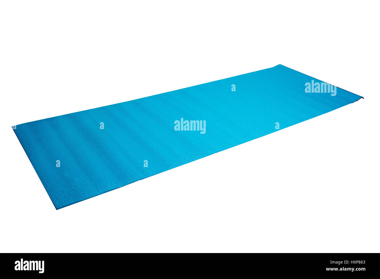 blue yoga mat on a white background ,isolated Stock Photo - Alamy