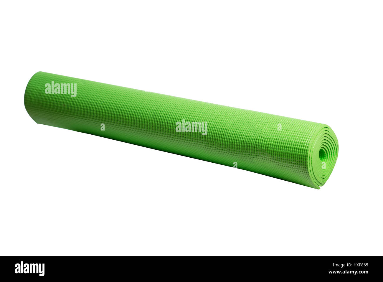 green yoga mat on a white background ,isolated Stock Photo - Alamy