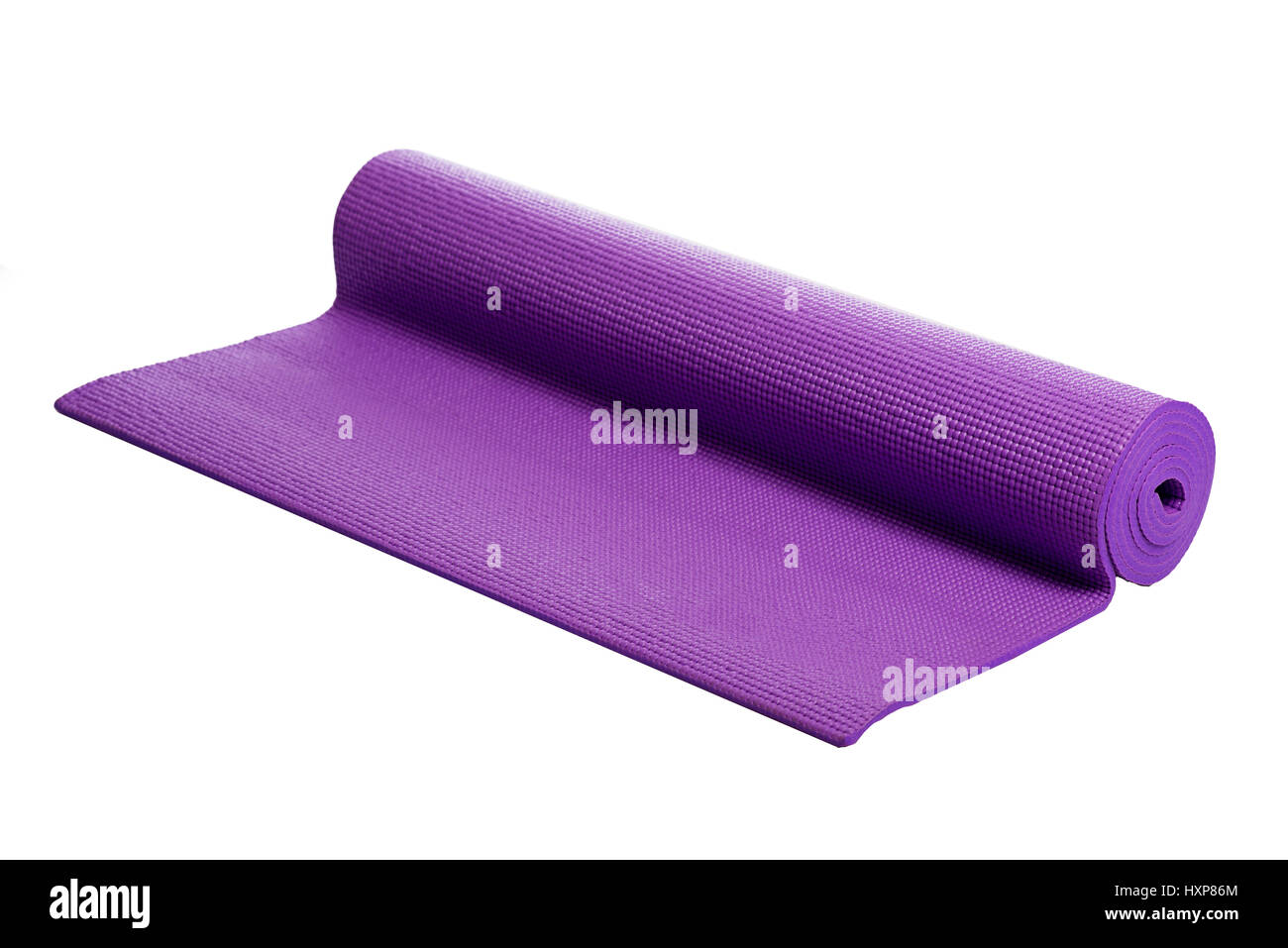 violet yoga mat on a white background ,isolated Stock Photo - Alamy