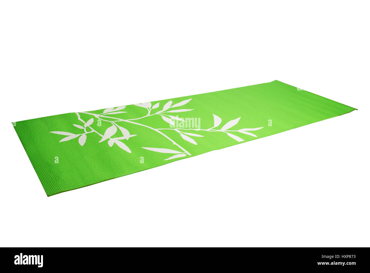 green yoga mat on a white background ,isolated Stock Photo - Alamy