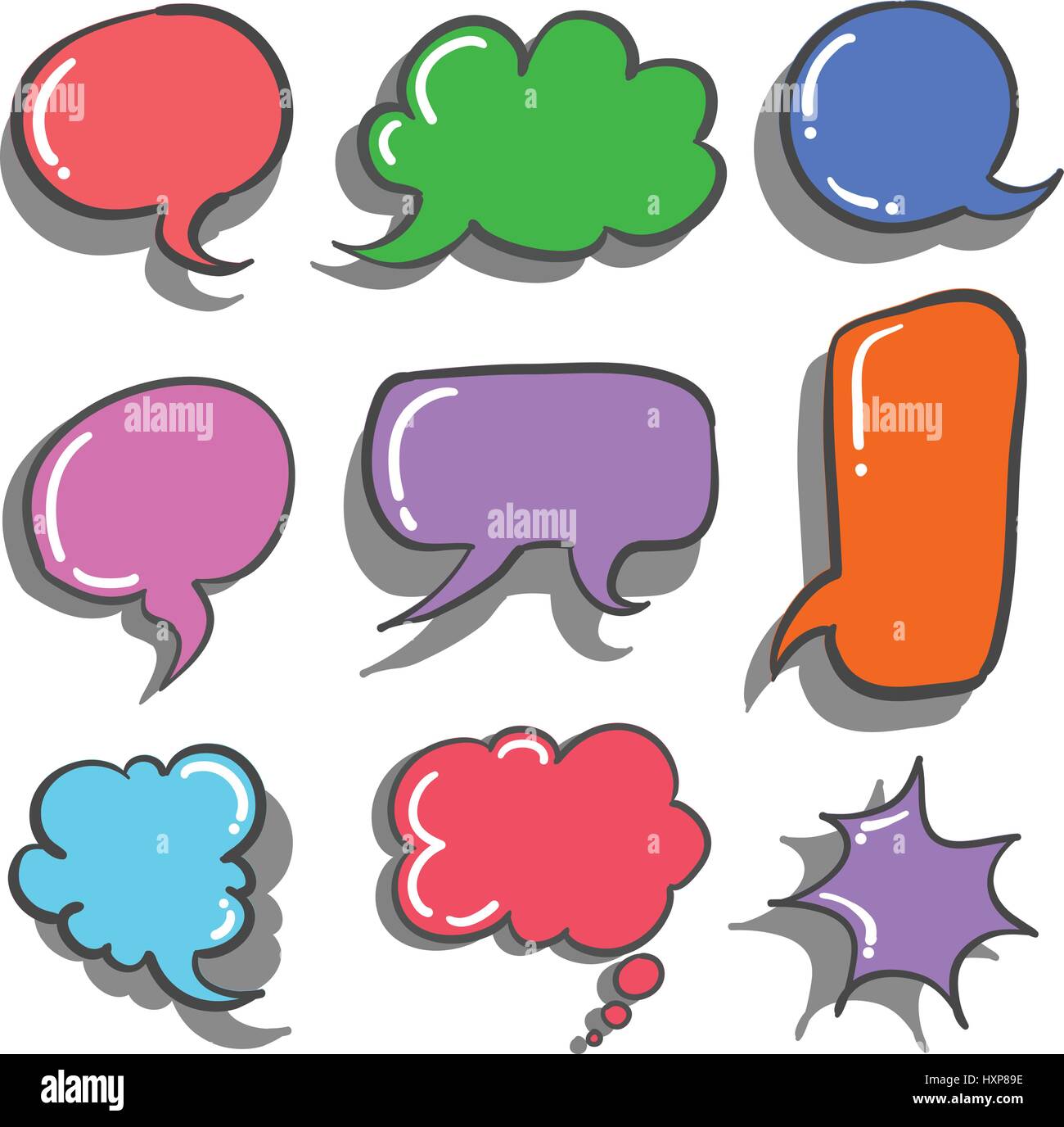 Collection stock of text balloon colorful vector illustration Stock ...