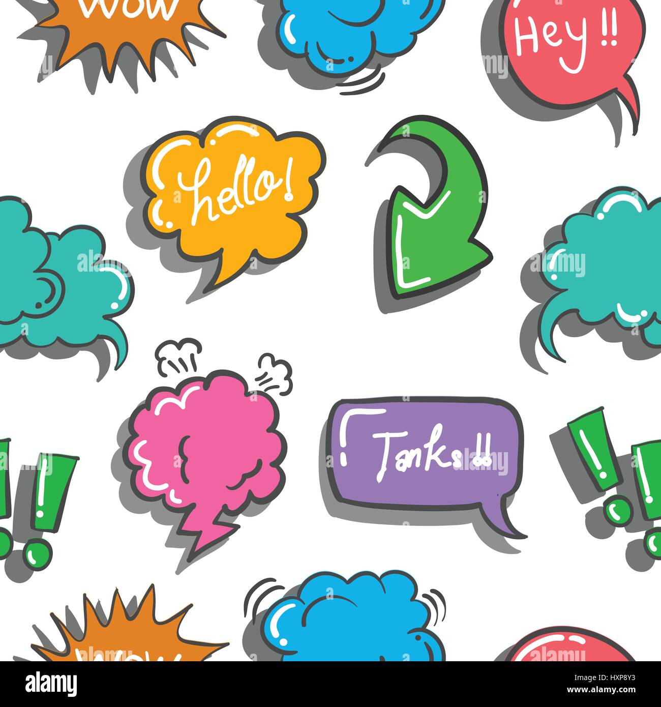 Vector art of text balloon doodles collection stock Stock Vector Image ...