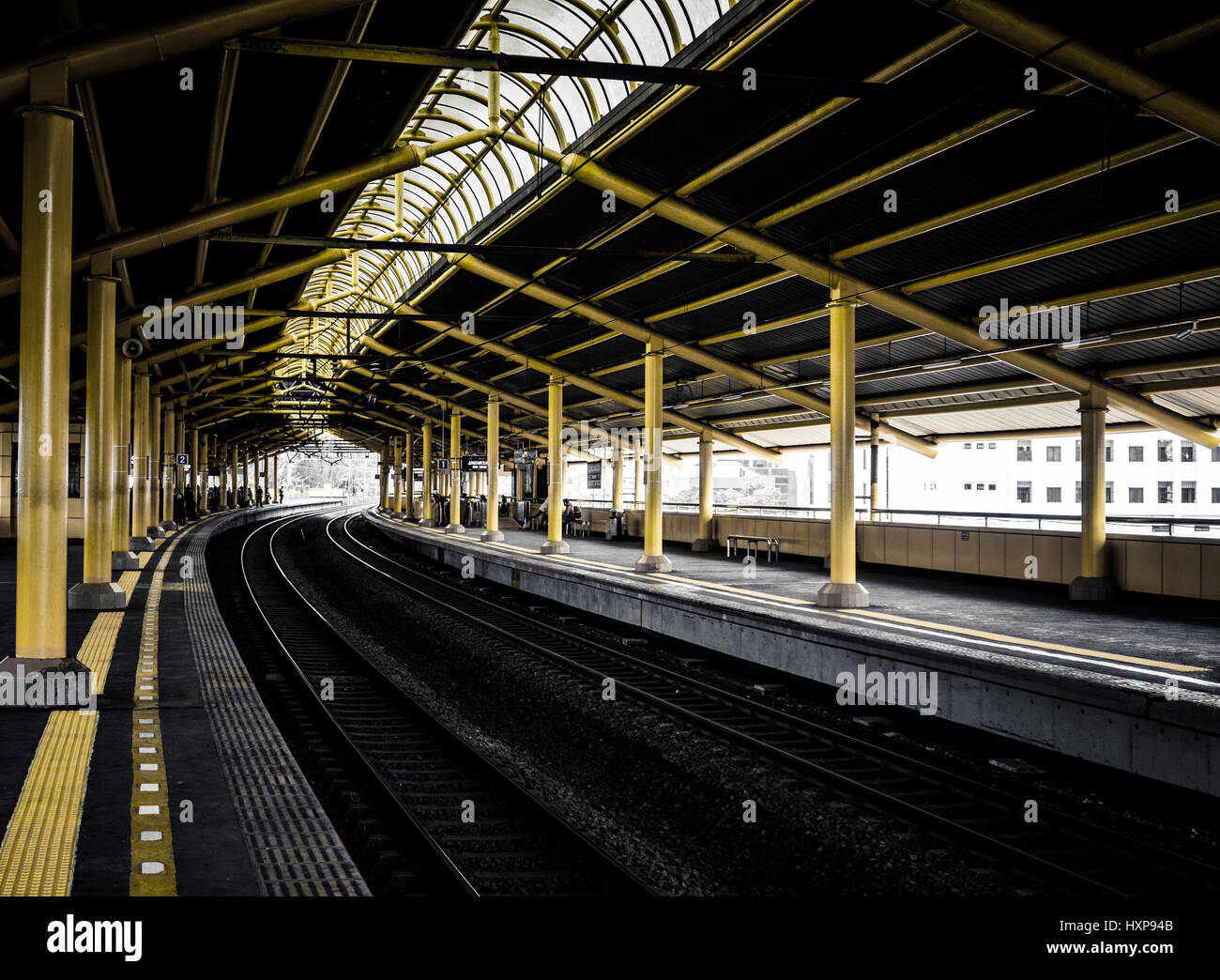 empty platforms in train station photo taken in Jakarta Indonesia Stock ...