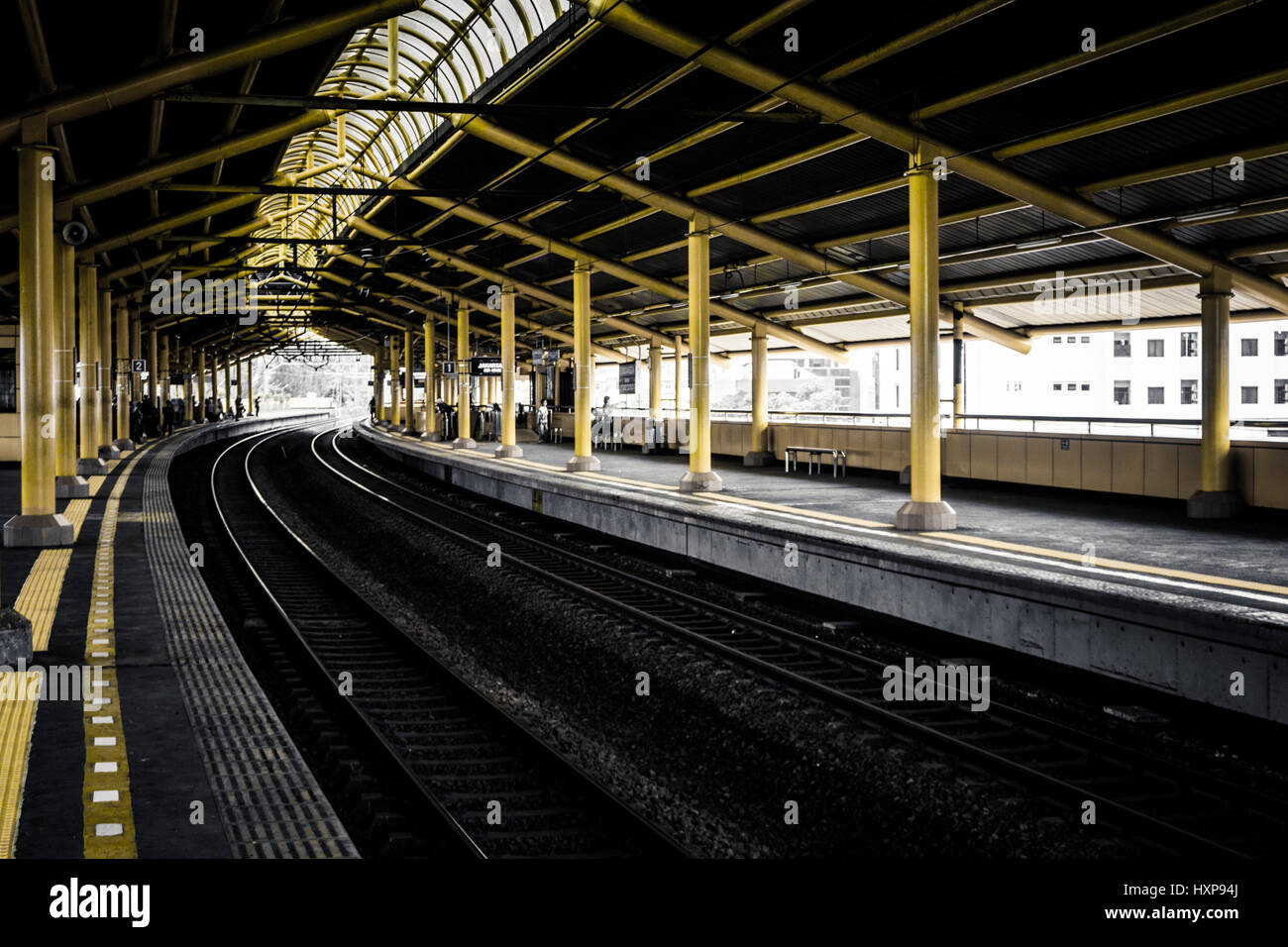 empty platforms in train station photo taken in Jakarta Indonesia Stock ...