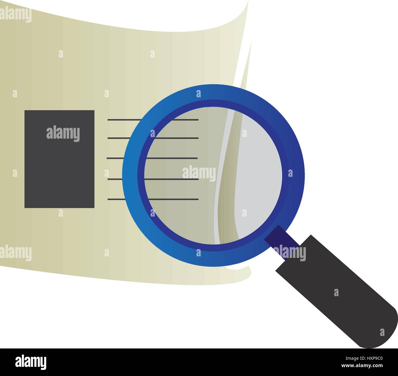 document with magnifying glass Stock Vector Image & Art - Alamy