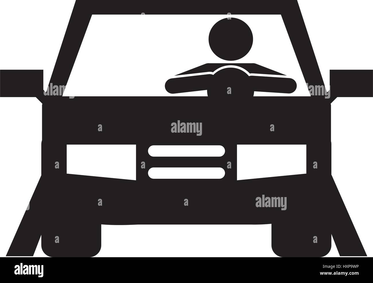 businessman driving car silhouette vector illustration design Stock ...