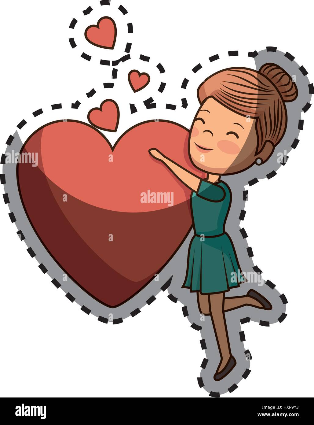 woman character with heart Stock Vector Image & Art - Alamy