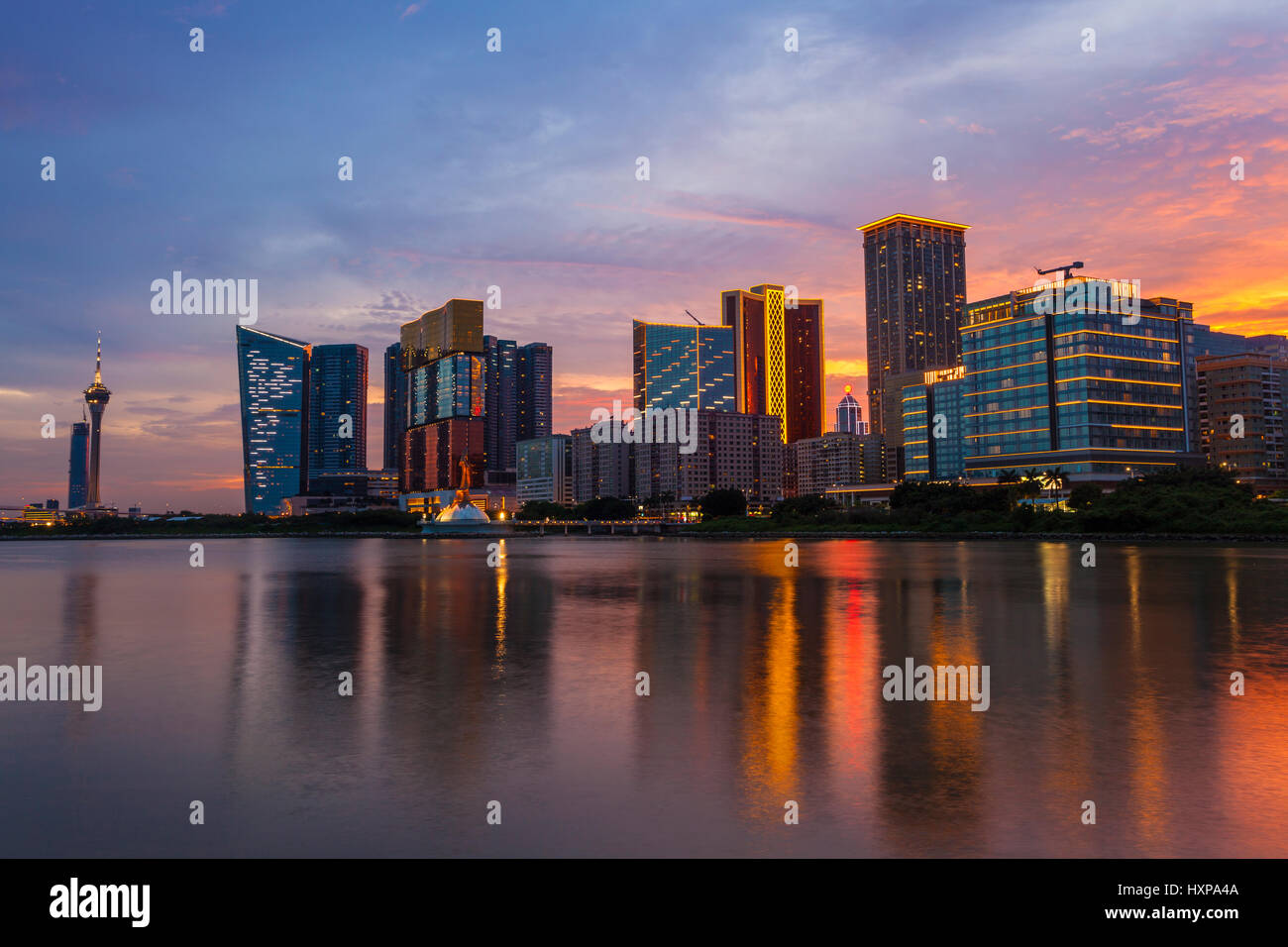 The night view of Macao City Stock Photo - Alamy
