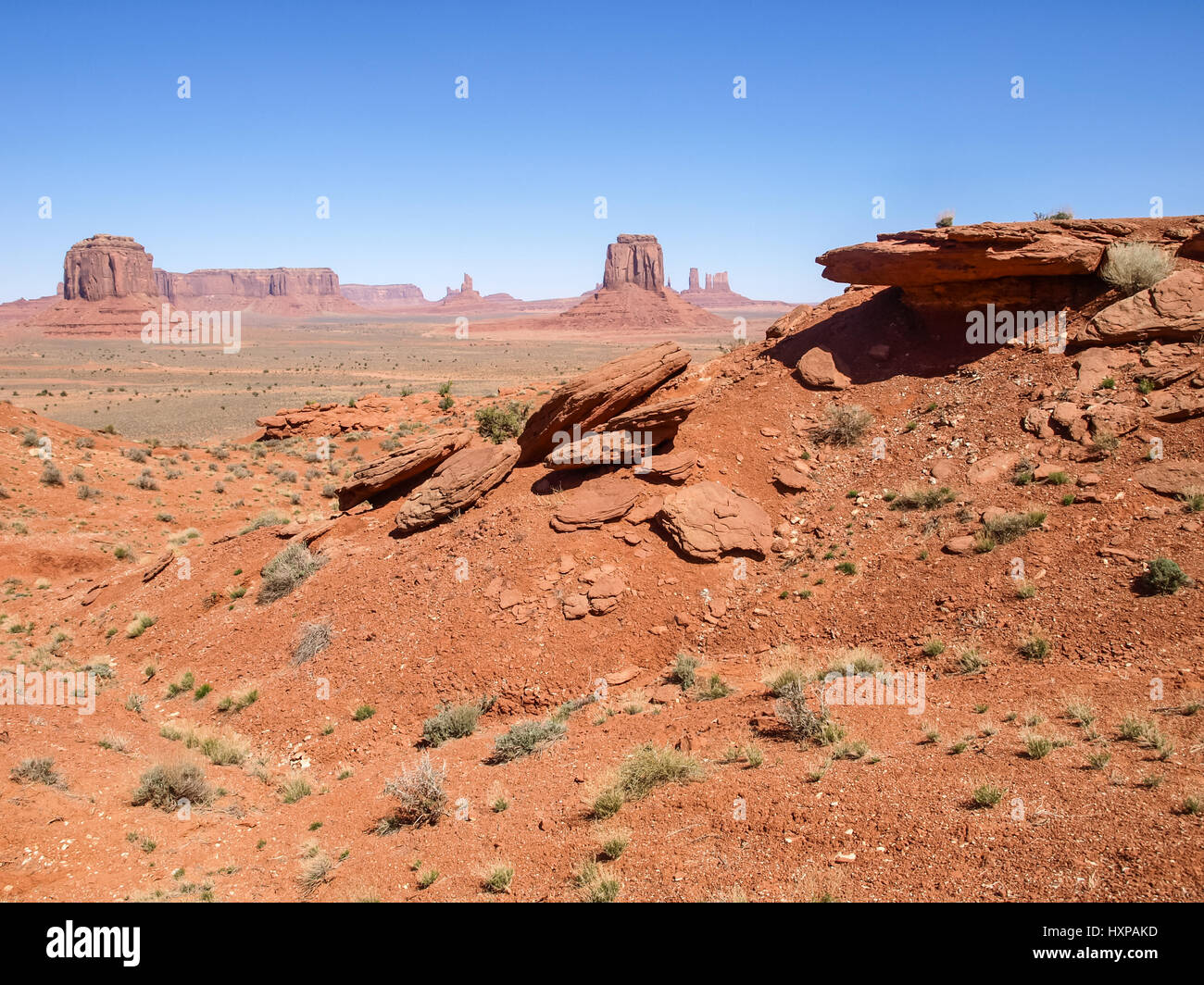 Landscape of the ancient rocks. Monument Valley, Arizona Stock Photo ...