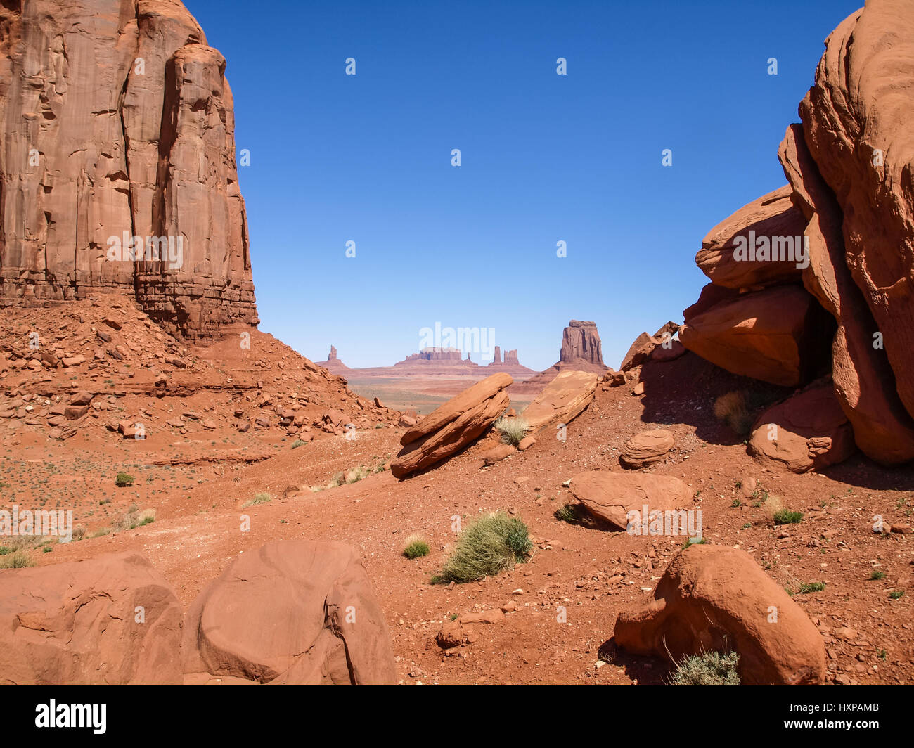 Landscape of the ancient rocks. Monument Valley, Arizona Stock Photo ...