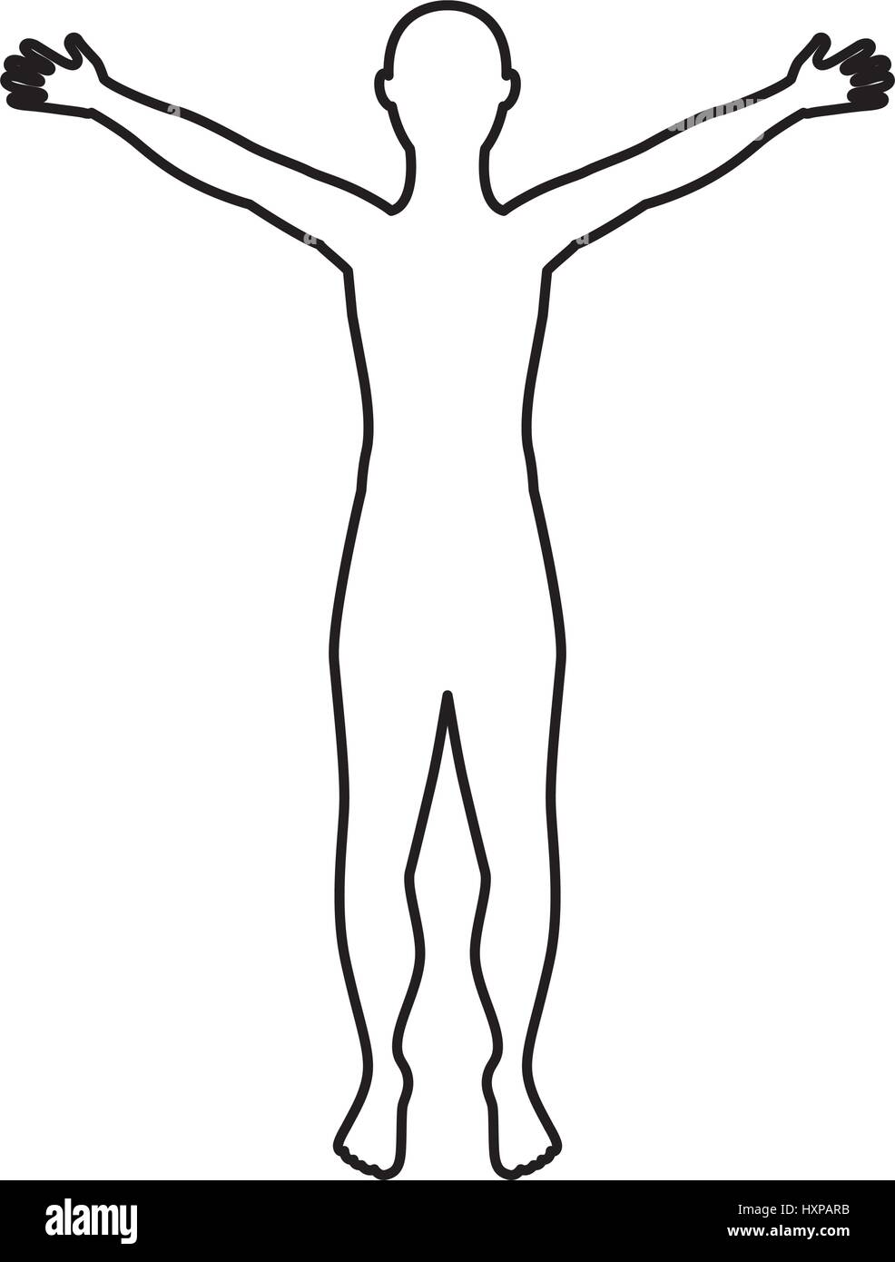 Anatomy man standing illustration Black and White Stock Photos & Images ...