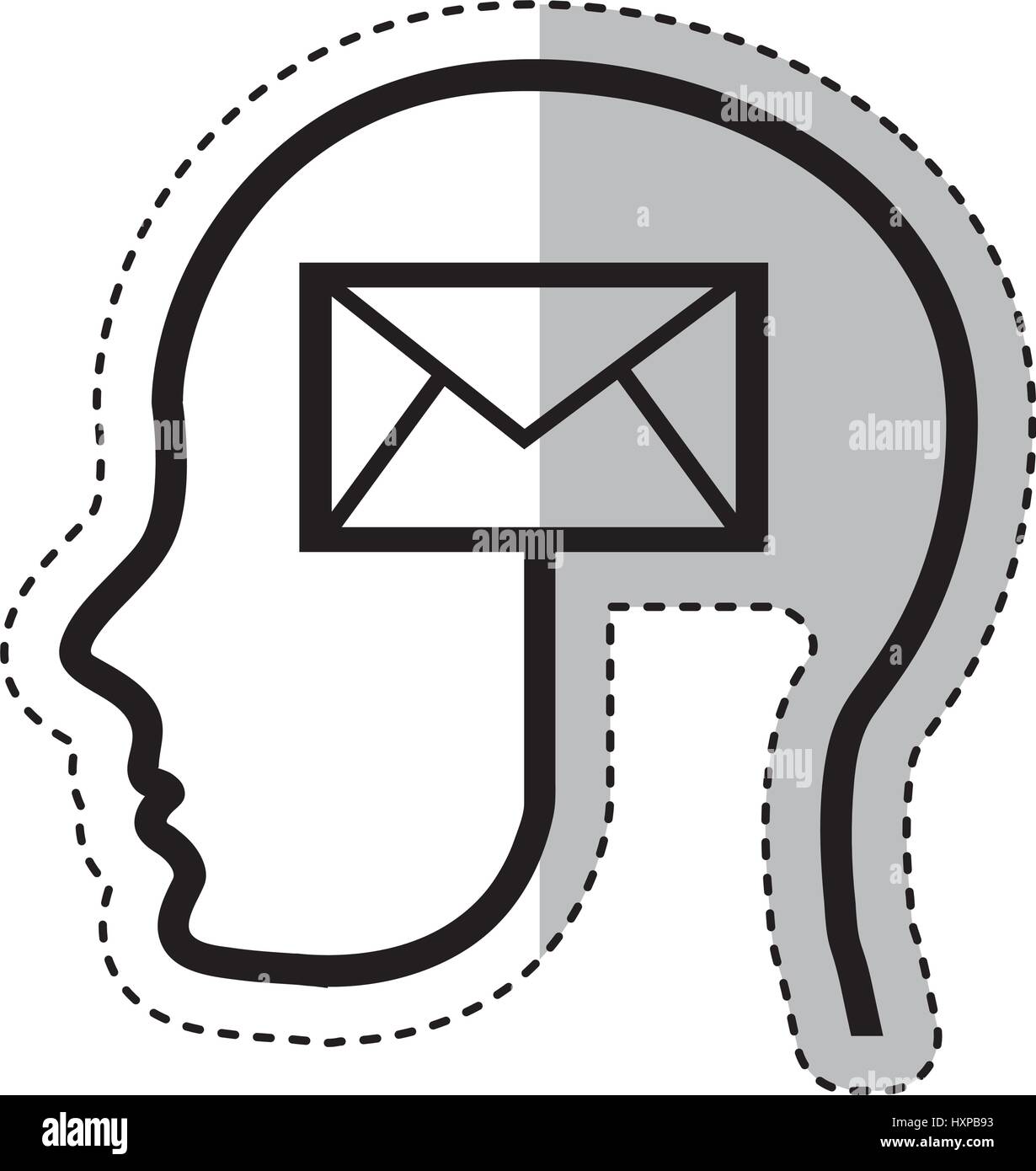 human profile with envelope vector illustration design Stock Vector ...