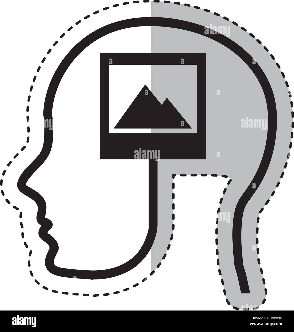 human profile with picture vector illustration design Stock Vector ...