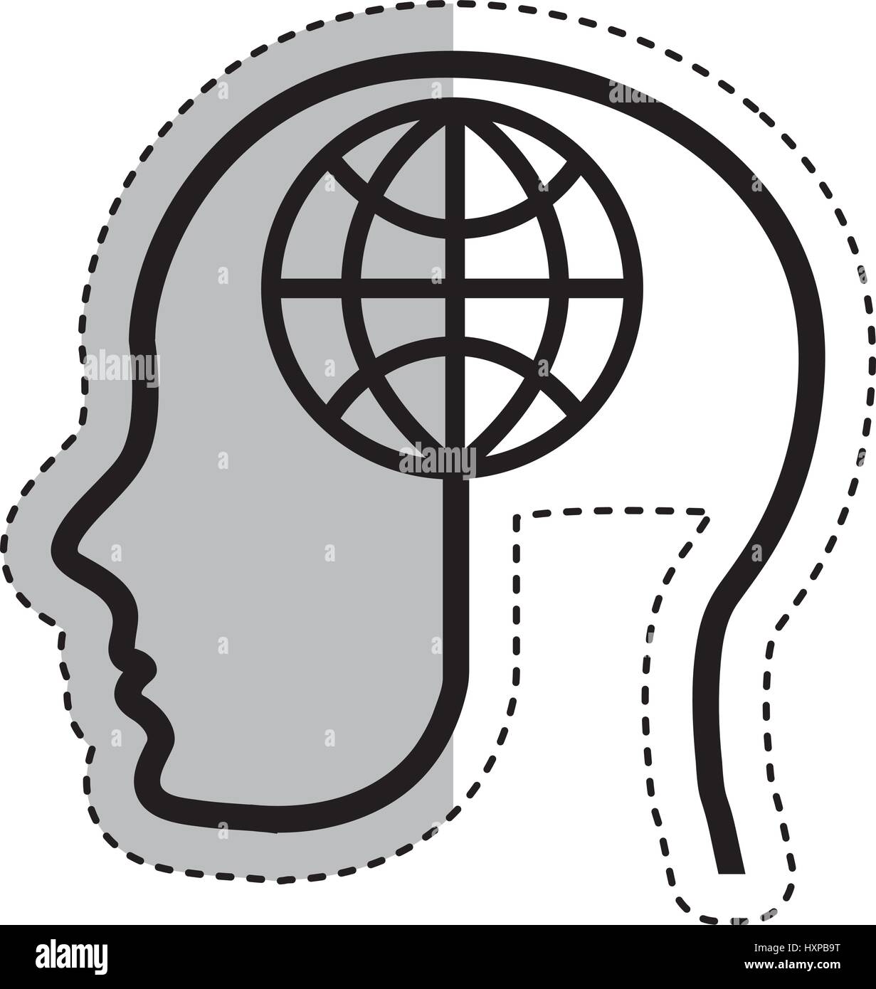 human profile with planet vector illustration design Stock Vector Image ...