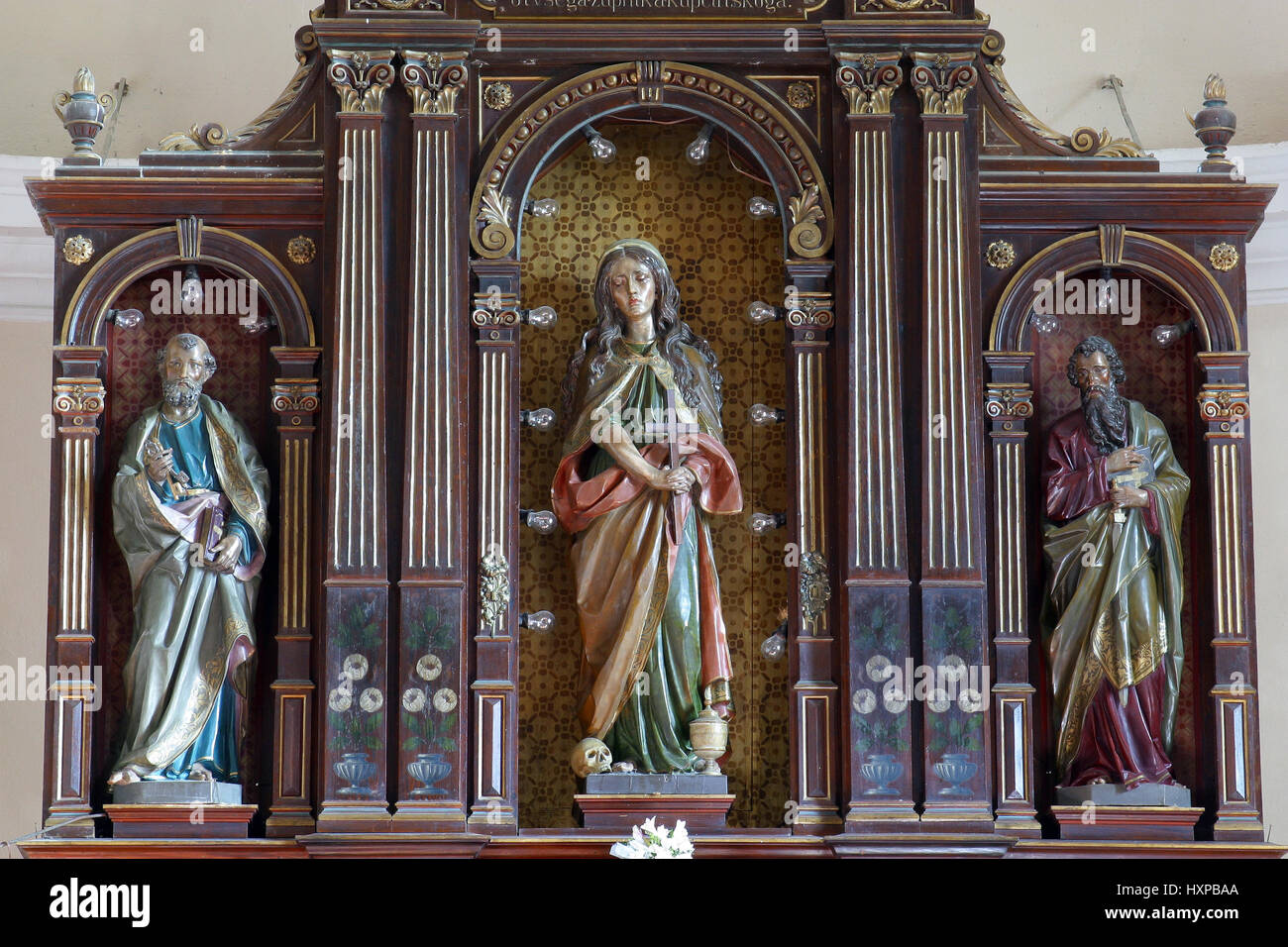 Saint Peter, Saint Mary Magdalene and Saint Paul, altar in Parish ...