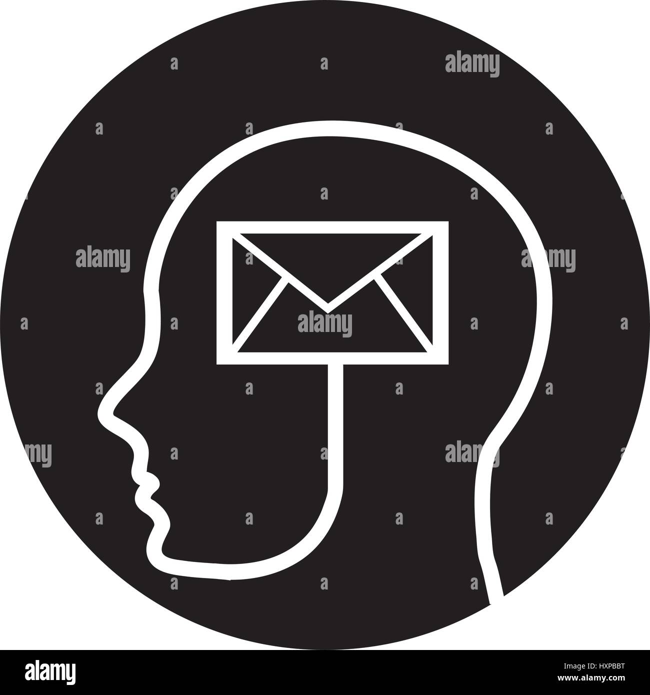 human profile with envelope vector illustration design Stock Vector ...
