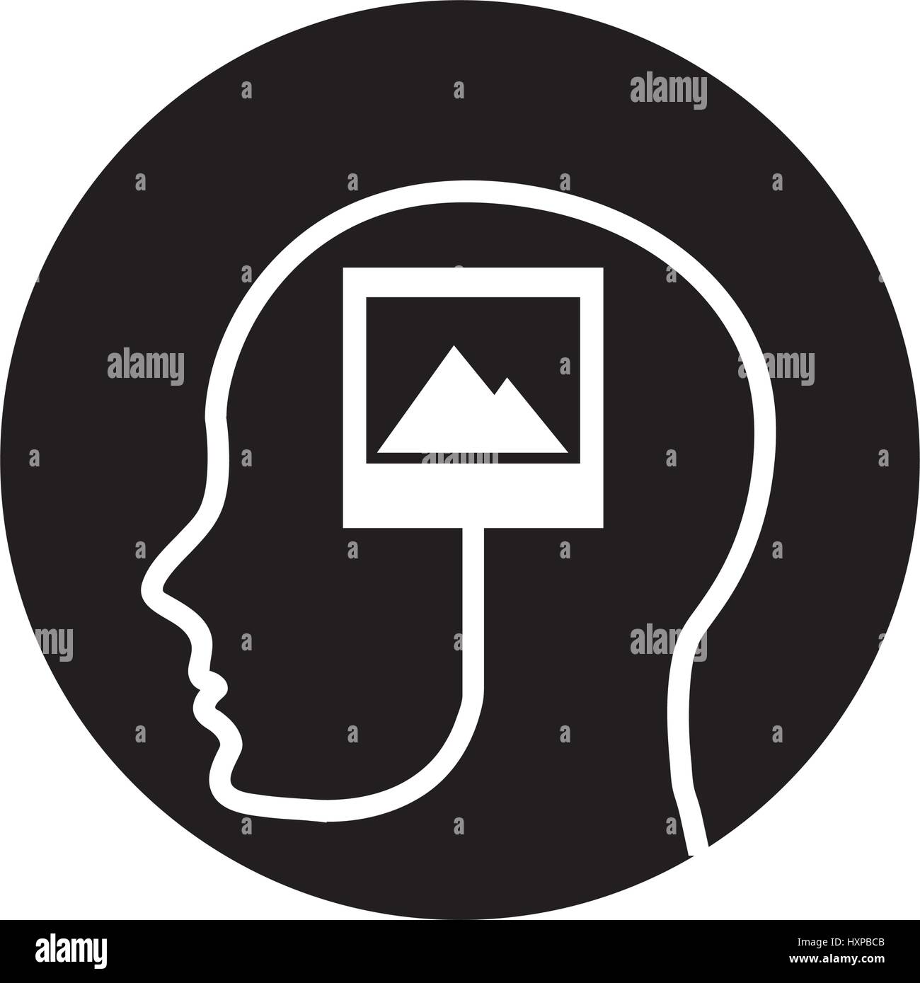 human profile with picture vector illustration design Stock Vector ...