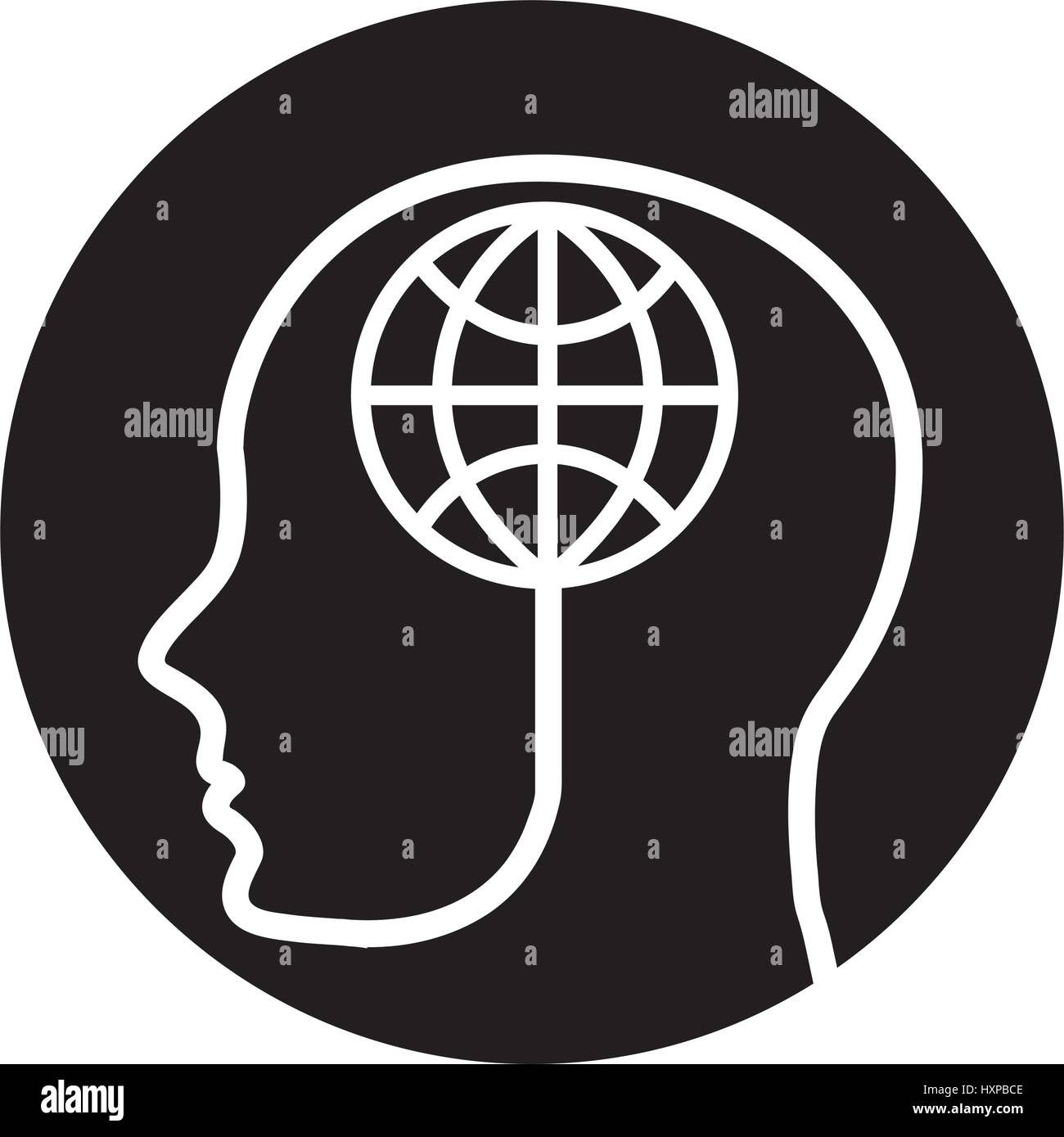 human profile with planet vector illustration design Stock Vector Image ...