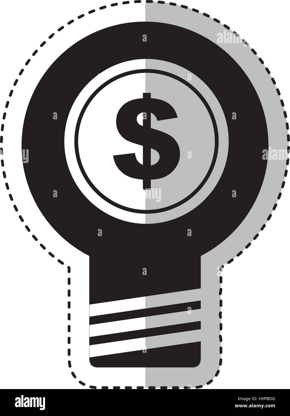 bulb light with coin money vector illustration design Stock Vector ...