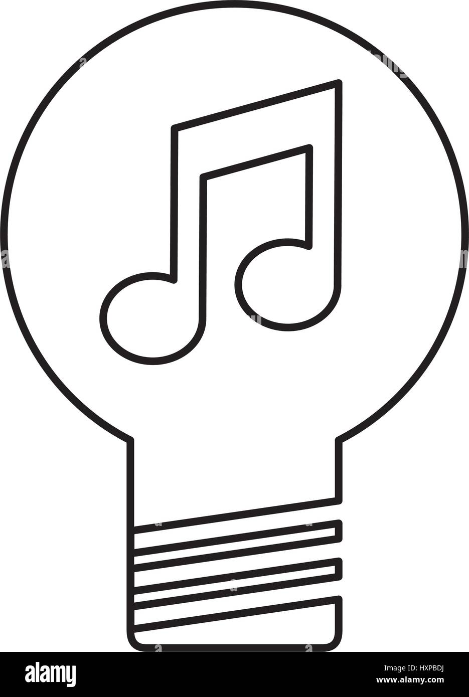 bulb light with music note vector illustration design Stock Vector ...