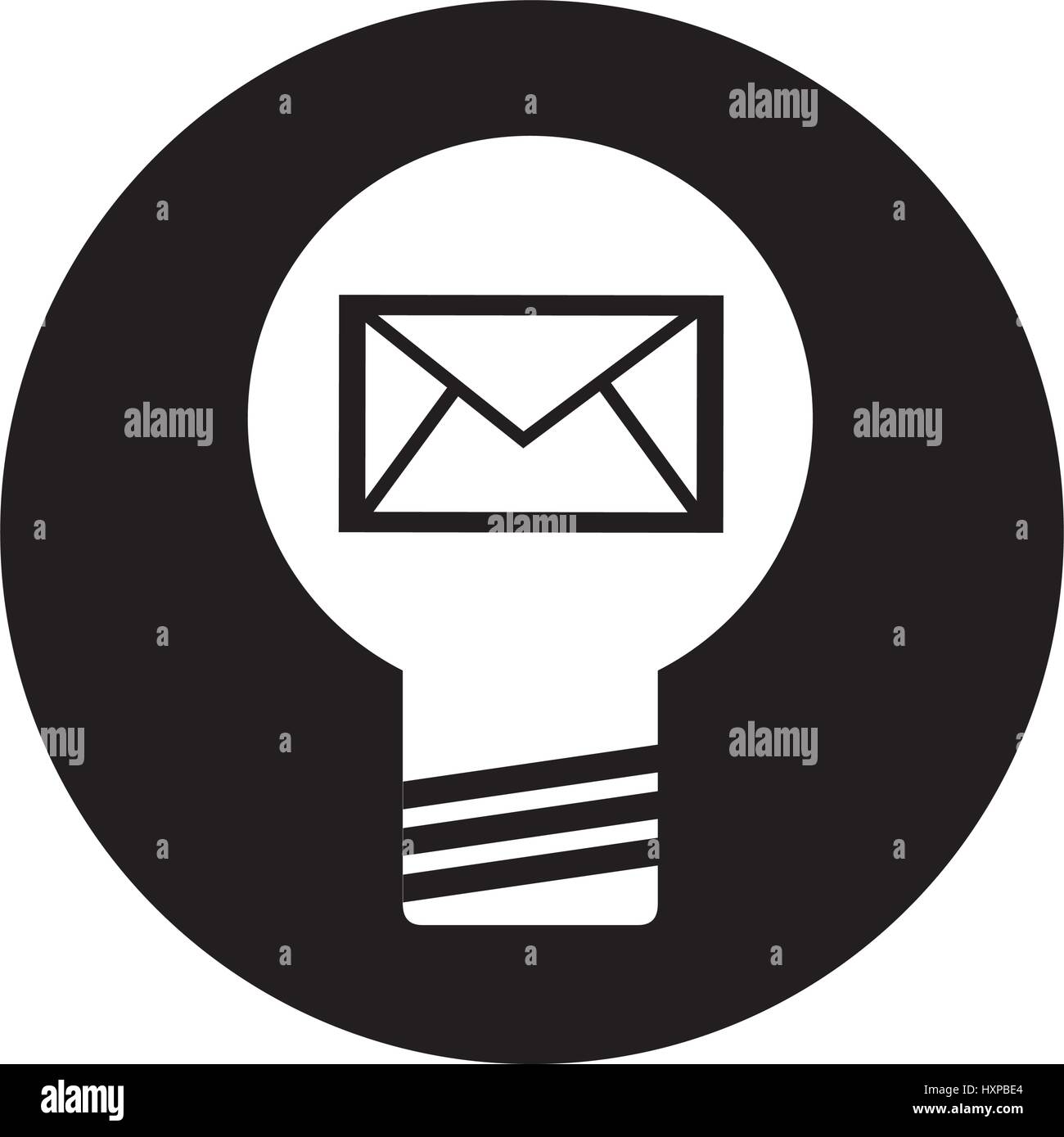 bulb light with envelope vector illustration design Stock Vector Image ...