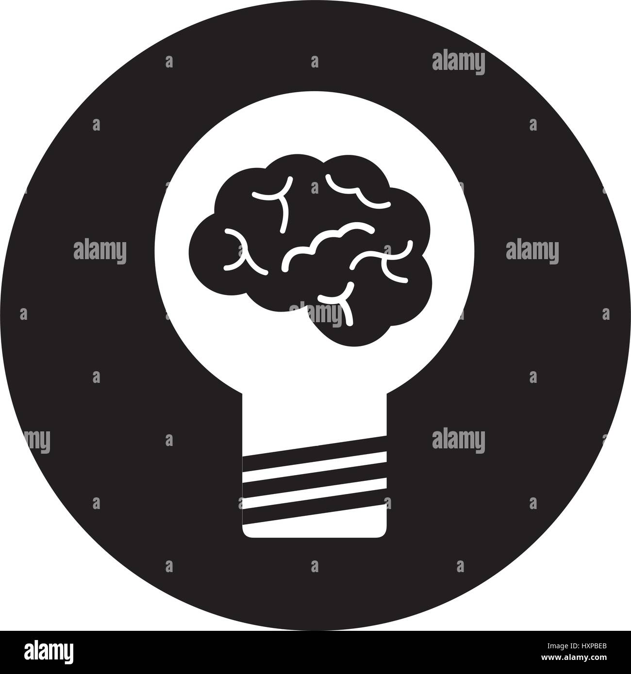 bulb light with brain vector illustration design Stock Vector Image ...