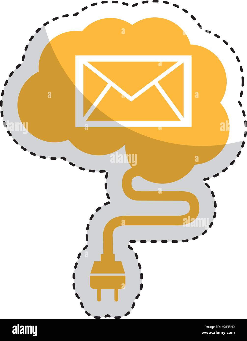 brain connected with envelope vector illustration design Stock Vector ...