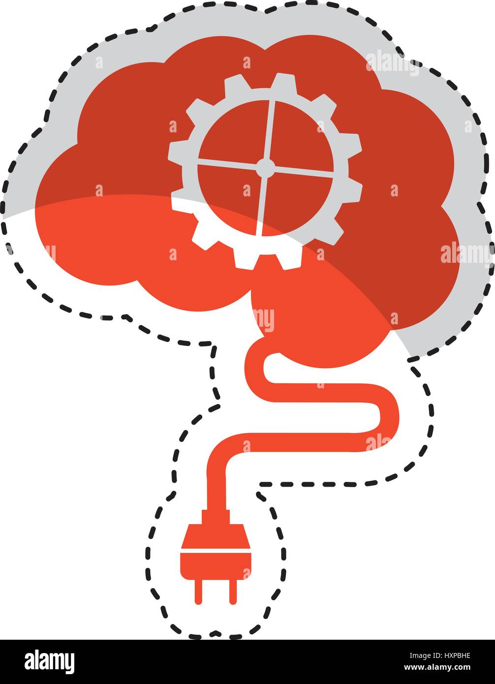 brain connected with gear vector illustration design Stock Vector Image ...