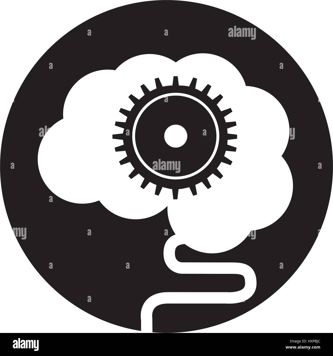 brain connected with gear vector illustration design Stock Vector Image ...