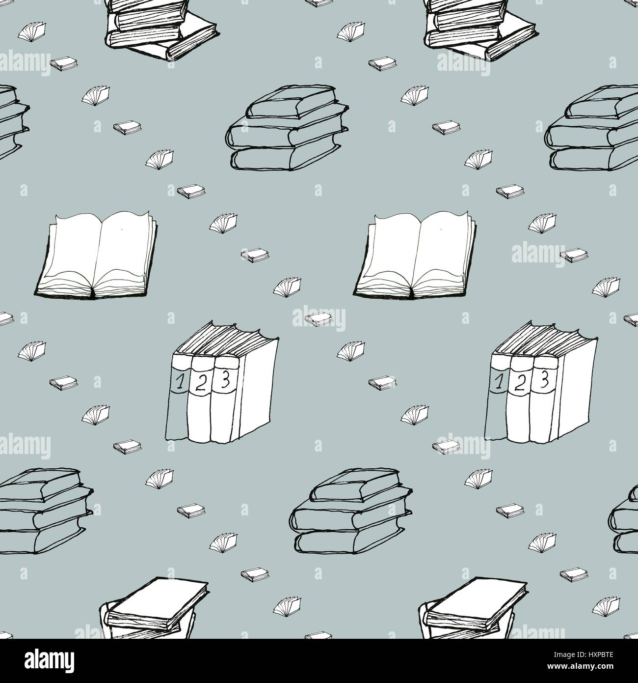 Seamless pattern with books Stock Vector Image & Art - Alamy