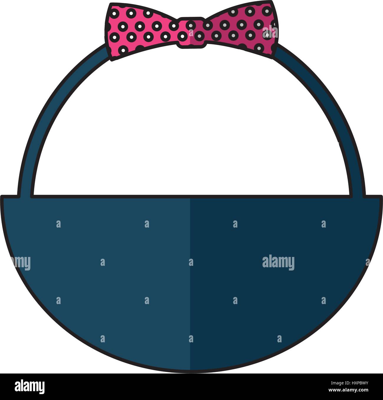 cute basket with bow vector illustration design Stock Vector Image ...