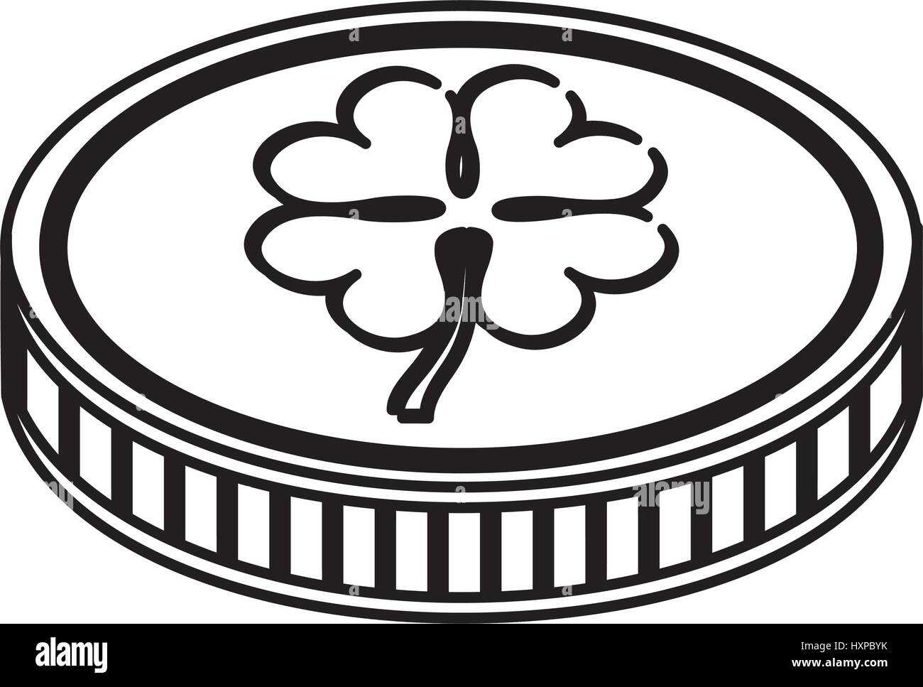 coin with clover icon vector illustration design Stock Vector Image ...