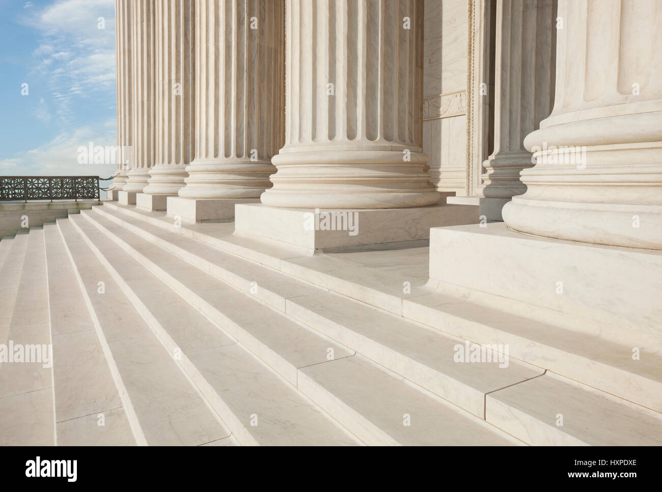 Front steps and pillars of the Supreme Court building in Washington DC ...