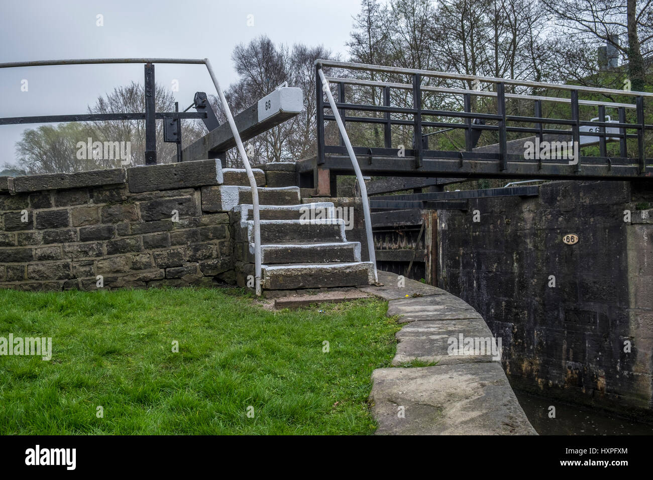 Wigan flight of 14 locks Stock Photo - Alamy