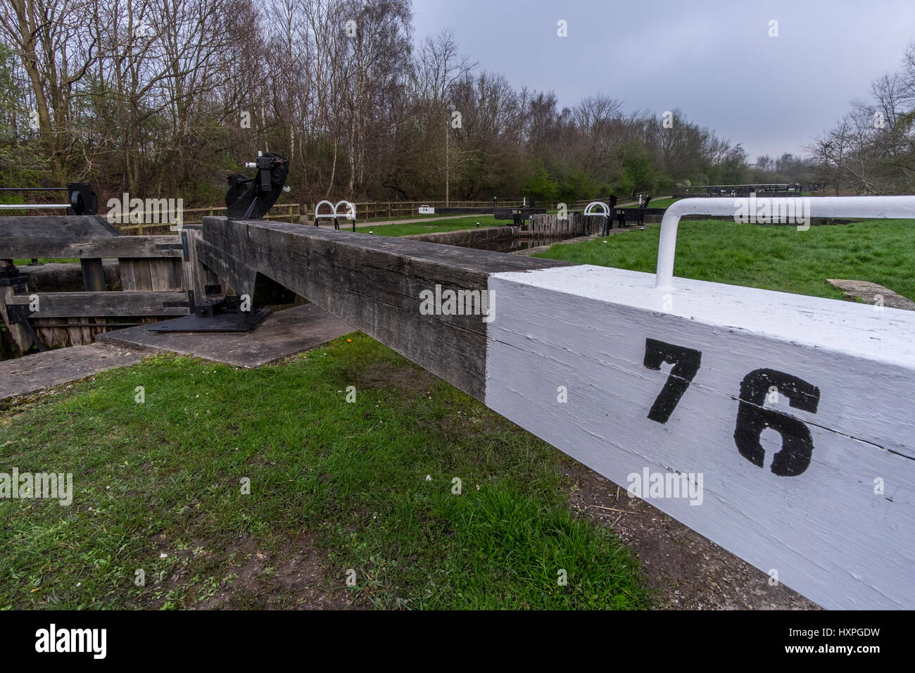 Wigan flight of 14 locks Stock Photo - Alamy