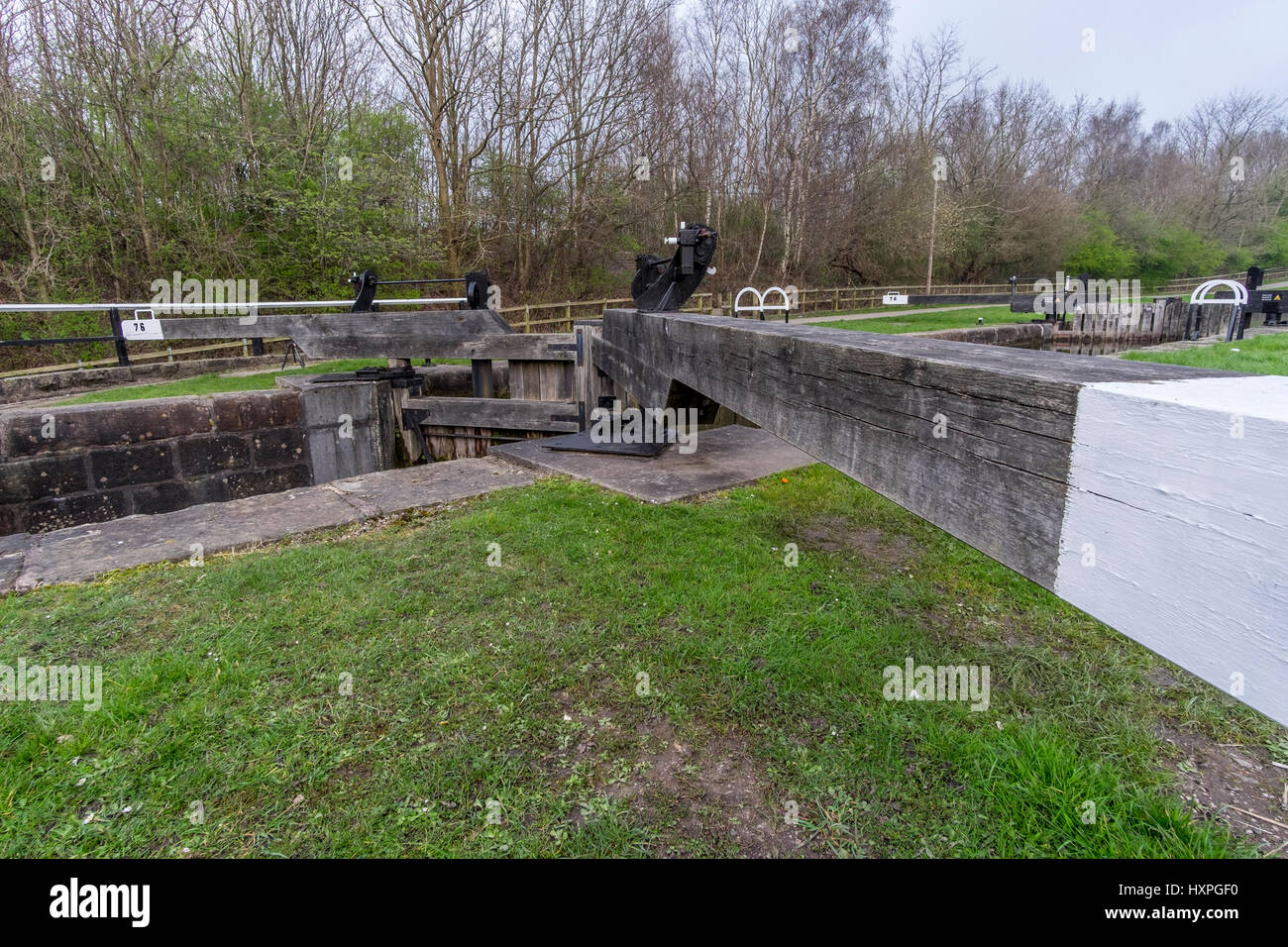 Wigan flight of 14 locks Stock Photo - Alamy