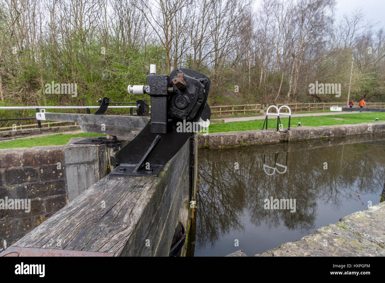 Wigan flight of 14 locks Stock Photo - Alamy